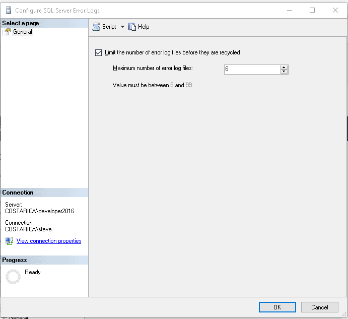 Optimize SQL Server Error Log Retention Settings