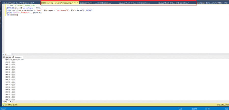 SERIALIZABLE ISOLATION LEVEL - Database Health Monitor